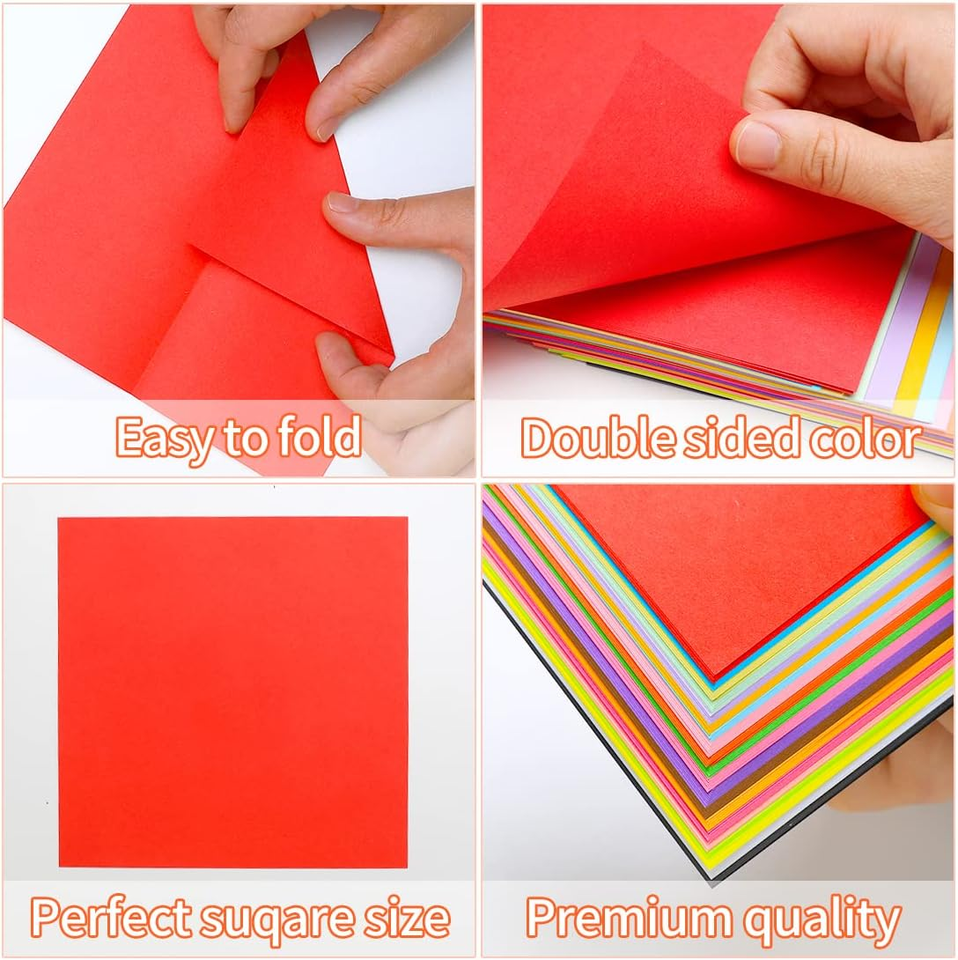 Origami Paper, 200 Sheets, 20 Colors, 6 Inch Square, Double Sided ...