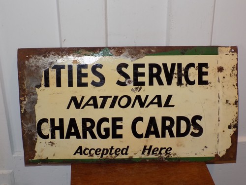 Vintage Cities Service National Charge Card Metal Flange Sign | eBay