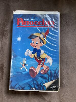 WALT DISNEY'S PINOCCHIO VHS THE CLASSICS BLACK DIAMOND WHITE CLAMSHELL ...
