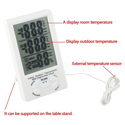 1pc Thermometer Celsius Fahrenheit Toggle Indoor Outdoor Temperature ...