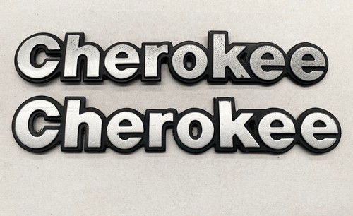 2 x JEEP CHEROKEE Silver Metal Script Badges Emblems 18cm x 2cm | eBay