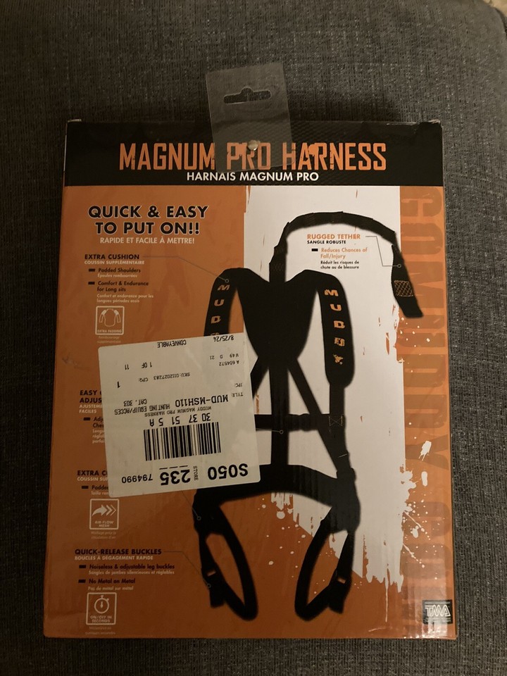 Muddy Magnum Pro Harness Padded Adjustable Safety Harness One Size New ...