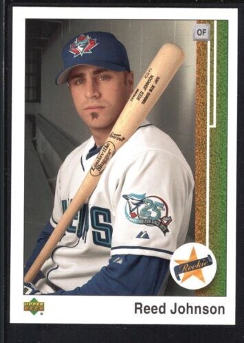 REED JOHNSON 2002 UD UPPER DECK AUTHENTICS #194 RC ROOKIE BLUE JAYS SP ...