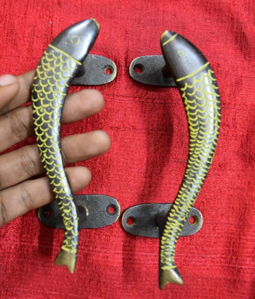 Brass Fish Door Handle Nemo Dolphin Design Gate Decor Entry Door Pull ...