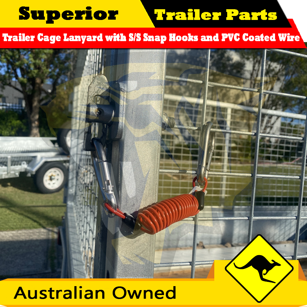 Trailer Cage Lanyard with S/S Snap Hooks and PVC Coated Wire – Extends ...
