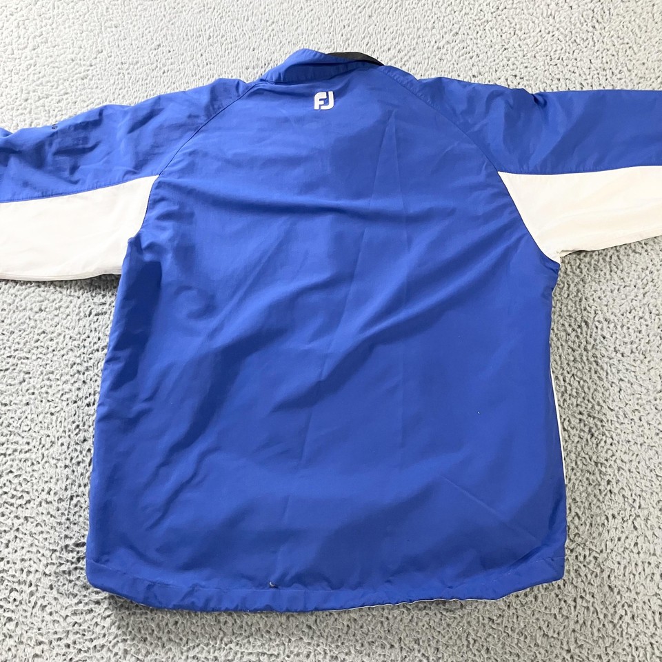 FootJoy Golf Pullover Jacket Mens Large White Blue Black Half Zip ...
