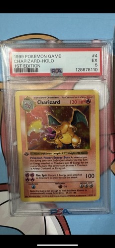 PSA 5 CHARIZARD 1999 Pokemon Base 1ST EDITION THICK STAMP SHADOWLESS ...