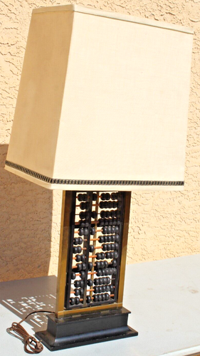 RARE 1950s Post-WWII Vintage Japanese WARREN KESSLER ABACUS TABLE LAMP ...