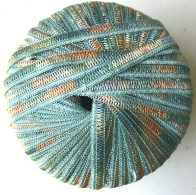 Filati FF BEACH #4023 Blues Greens Peach Ribbon Yarn Skein | eBay