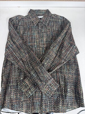 VTG TUTTLE SHIRT BUTTON FRONT DRESS GOLF MADE IN USA MULTI COLOR MEN'S ...