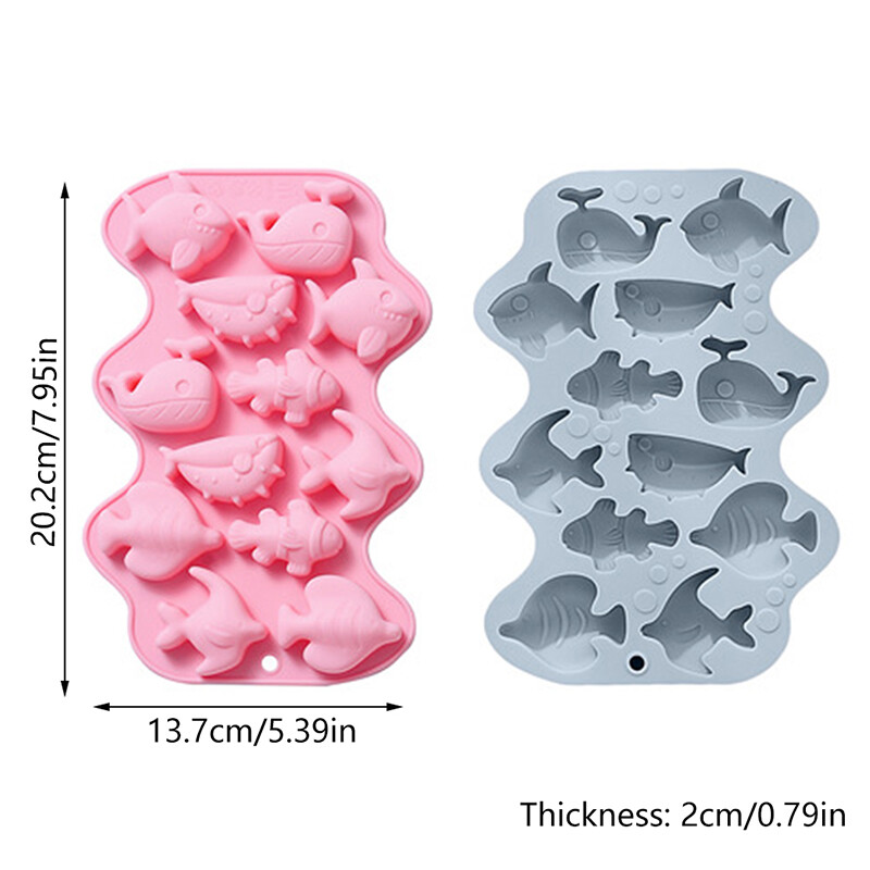 12 Cavity 3D Fish Silicone Epoxy Molds Large Ocean Animal Silicone ...