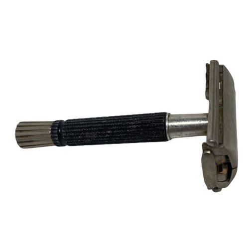 VINTAGE GILLETTE BLACK HANDLE SAFETY RAZOR MADE IN USA REG US PAT OFF ...