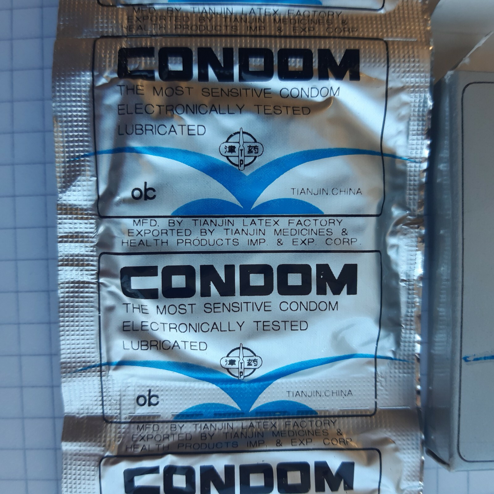 Original Vintage Chinese Condoms 1990s one pack of 3 pieces Retro ...