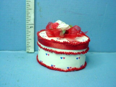 Miniature Hat Box (2 Part) Red, White, Blue Handcrafted 1/12th Scale | eBay