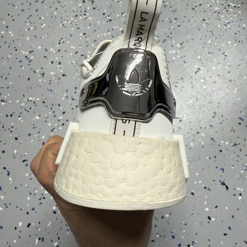 Adidas NMD R1 W Velour Crystal White & Silver Chrome Crushed Velvet ...