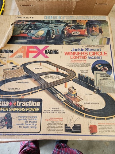 Aurora AFX Racing Jackie Stewart Winners Circle Lighted Race Set With ...