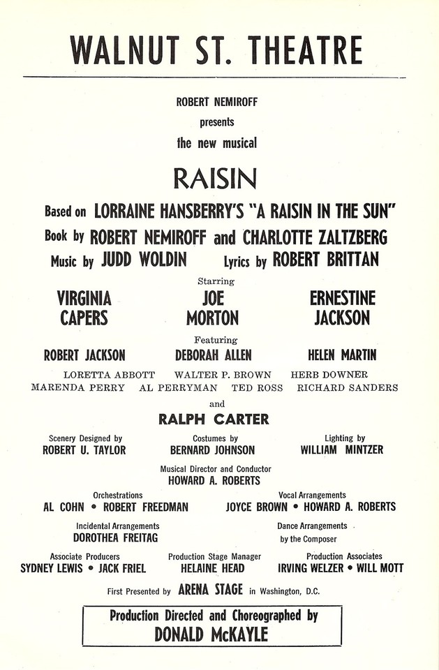 Virginia Capers "RAISIN" Ernestine Jackson / Debbie Allen 1973 Tryout ...