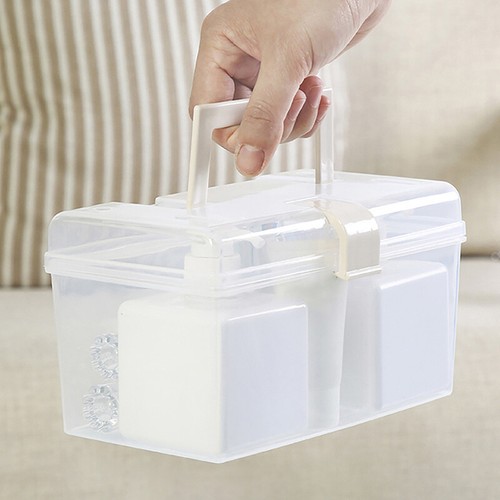 Household Transparent Storage Box Desktop Plastic Organizer Box Storage ...