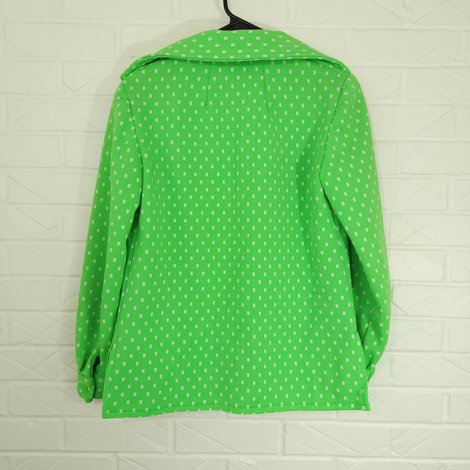 Vintage Electric Green White Polka Dots Open Front Ja… - Gem