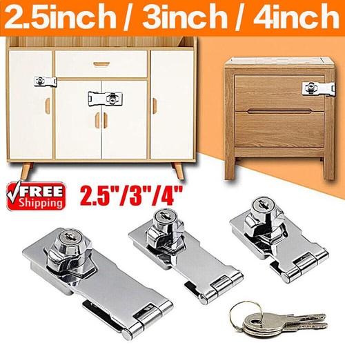 Heavy Duty Locking Hasp And Staple With Keys Padlock Cupboard Shed ...