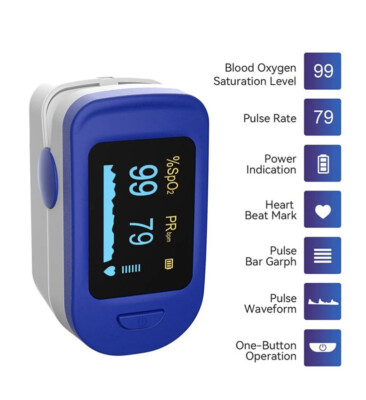 Finger Tip Pulse Oximeter Meter SpO2 Oxygen Saturation rate Heart Blood ...