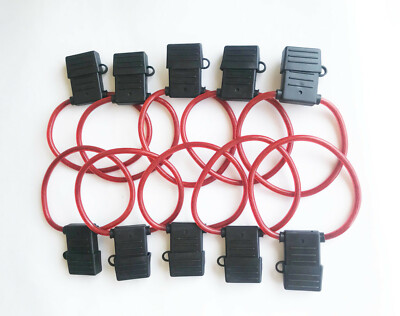 10pcs 8 GA. Waterproof In-line MAXI Fuse Holder 100% OFC Copper RED ...