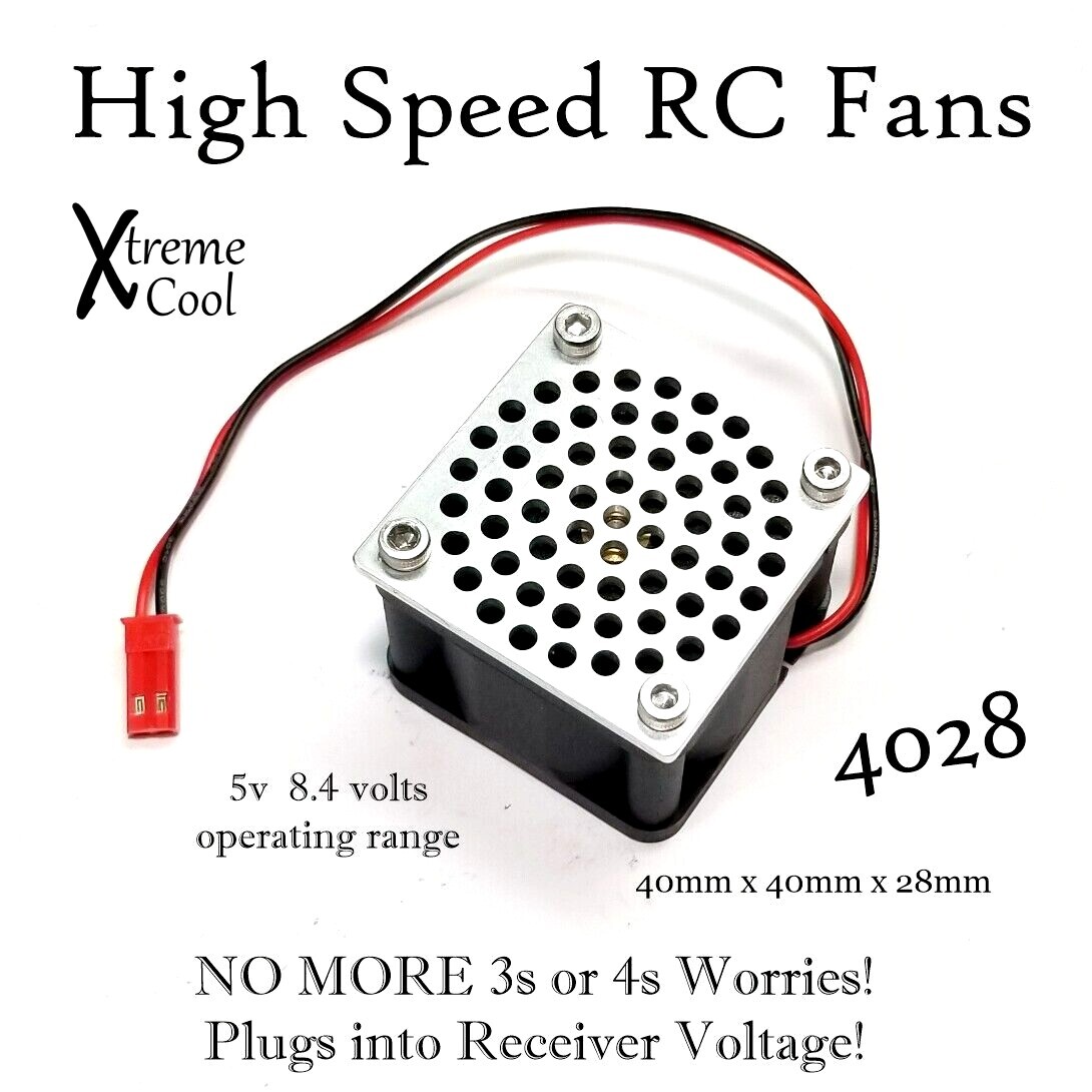 RCP Xtreme Cool High Speed RC Cooling Fan 40x28 Aluminum Mesh Cover ...