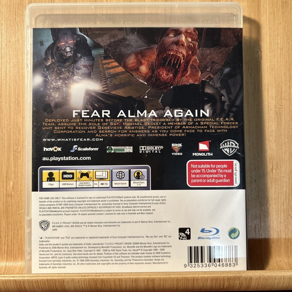 FEAR 2 Project Origin PlayStation 3 Complete With Manual (S6.2) | eBay