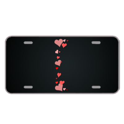 Custom License Plate With Hearts From Top To Bottom Add Names | eBay