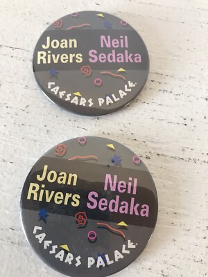 Two Caesars Palace Pin Badges - Joan Rivers & Neil Sedaka w / Priority ...