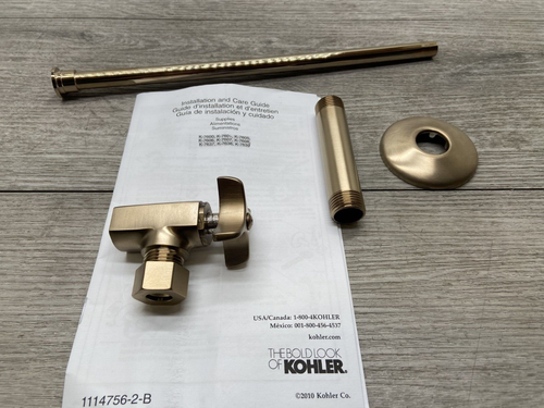 Kohler K-7638-BV 1/2 NPT Angle Supply With Stop,Cross Handle And ...