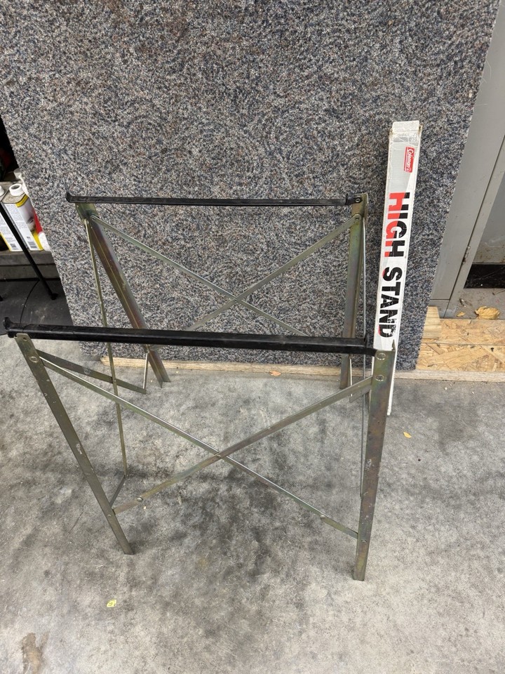 VINTAGE COLEMAN 591D499 FOLDING HIGH HI STAND ~ FOR CAMP STOVE & COOLER ...
