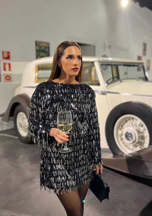 ZARA NWT WOMAN FRINGED SEQUIN MINI SHIFT DRESS BLACK | 8741/271 ALL ...