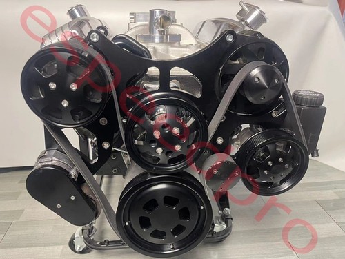 Small Block Chevy Black Serpentine Kit Front Drive System SBC 305 327 ...