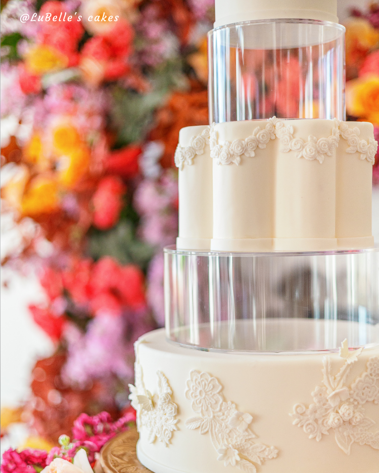 ROUND acrylic fillable clear tier cake separator / cake stand | eBay