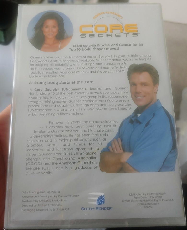 Gunnar Peterson's Core Secrets DVD 2003 NEW! Fitness Video, llll Sealed ...