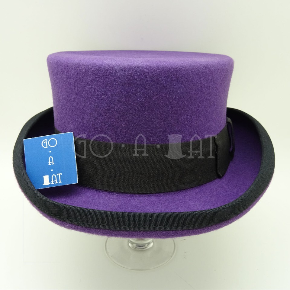 CLASSIC Wool Felt Tuxedo Top Hat Men Coachman Topper | 59cm | Black Red ...