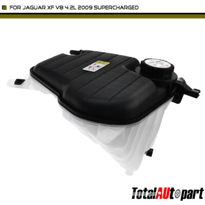 White Expansion Tank with Cap & Sensor Front for Jaguar XF 2009 V8 4.2L ...