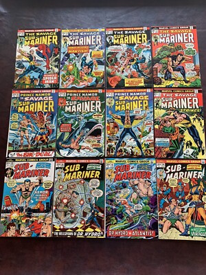 Sub-Mariner #60-62, 64-72. Very Nice Lot of 12, Marvel 1973-74. See pictures | eBay