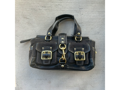 Vintage Coach Mandy 65th Anniversary Legacy Black Canvas and Leather ...