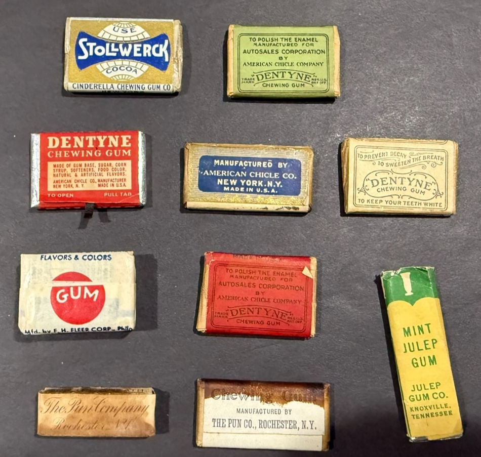 Vintage Chewing Gum 10 Sealed Pieces Lot....Cinderella, Dentyne, Pun ...