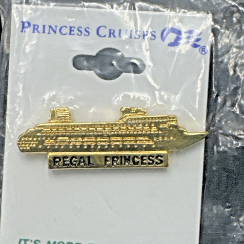 NOS Princess Cruise Lines REGAL PRINCESS Gold Tone Oceanliner Lapel Pin ...