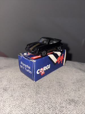 Corgi Porsche 911 Turbo Black Collectable 1985 Die Cast Car In Box Rare ...