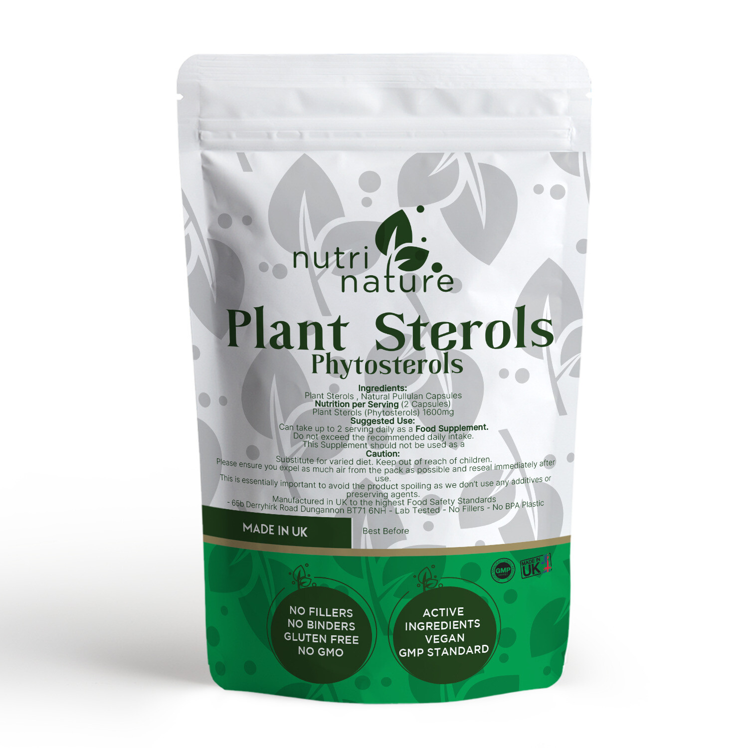Plant Sterols 600mg 95% Phytosterol Vegan Capsules Strong Phytosterols ...