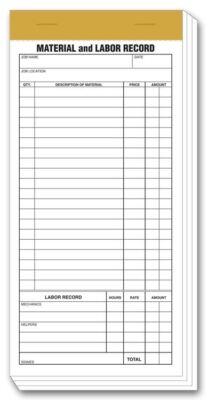 230 Compact Material & Labor Records 4 1/4 x 8 1/4" QTY 1000 | eBay