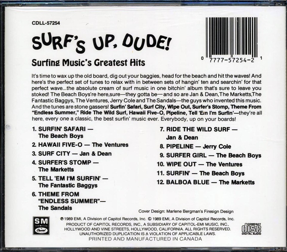 CD The Beach Boys, Ventures, Jan & Dean, Etc. - Surf's Up Dude: Surfing ...