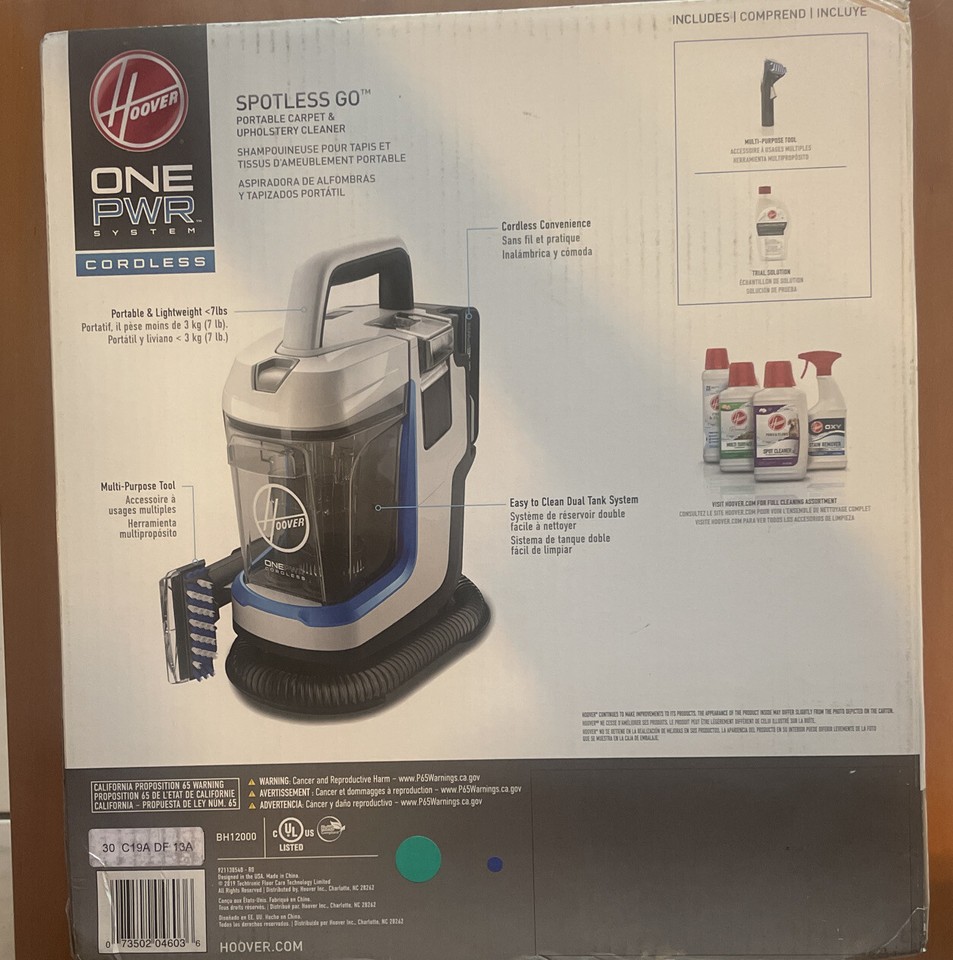 Hoover ONEPWR Spotless GO Cordless Portable Carpet Cleaner, White - Kit ...