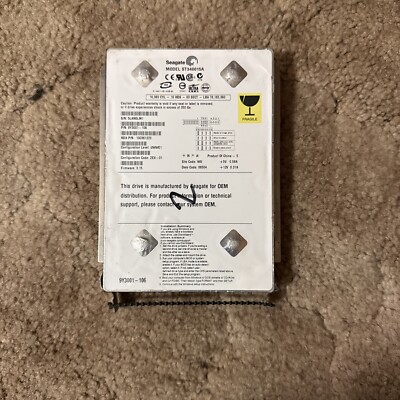 SEAGATE IDE Hard Drive 40 GB 5400RPM Model ST340015A Vintage UNTESTED ...