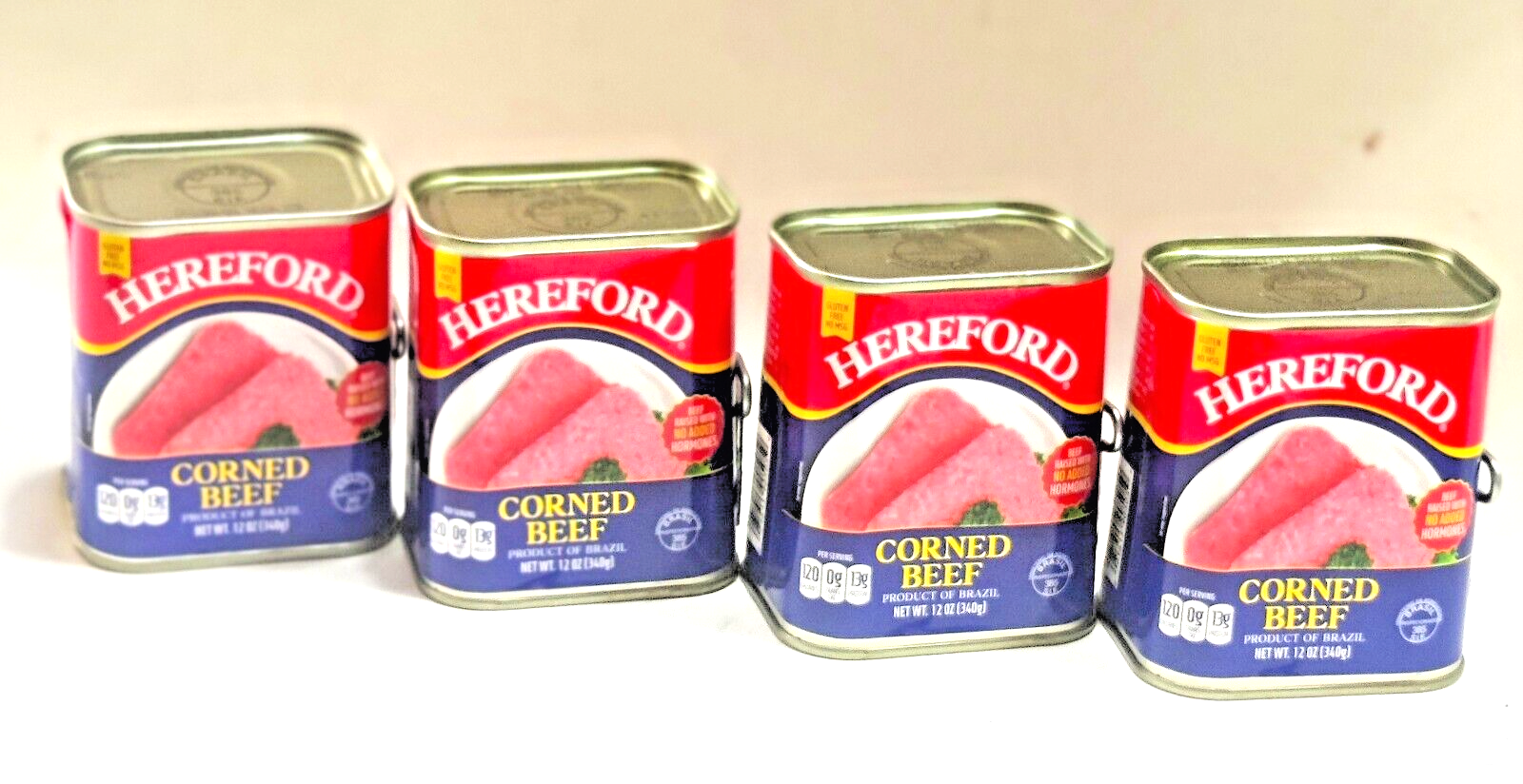 4-12oz Corned Beef Can Lunch Breakfast Ham Sandwich Meat Brazil Food ...