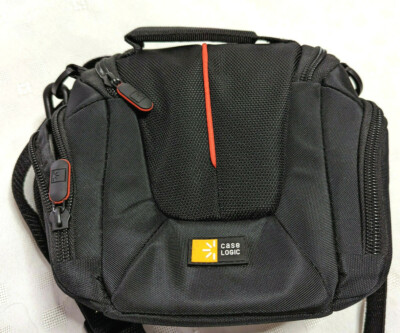 Case Logic Compact Camera Bag Black Shoulder Strap Belt Loop Orange | eBay